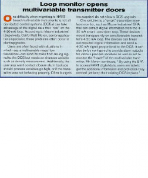 Loop Monitor Opens Multivariable Transmitter Doors